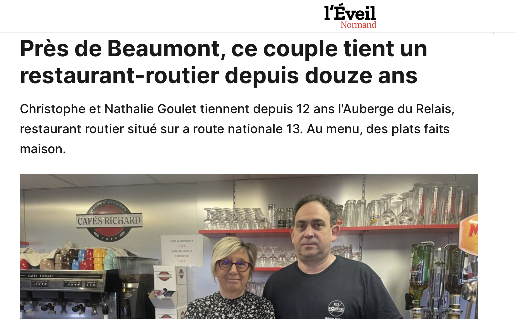 Près de Beaumont, ce couple tient un restaurant-routier depuis douze ...