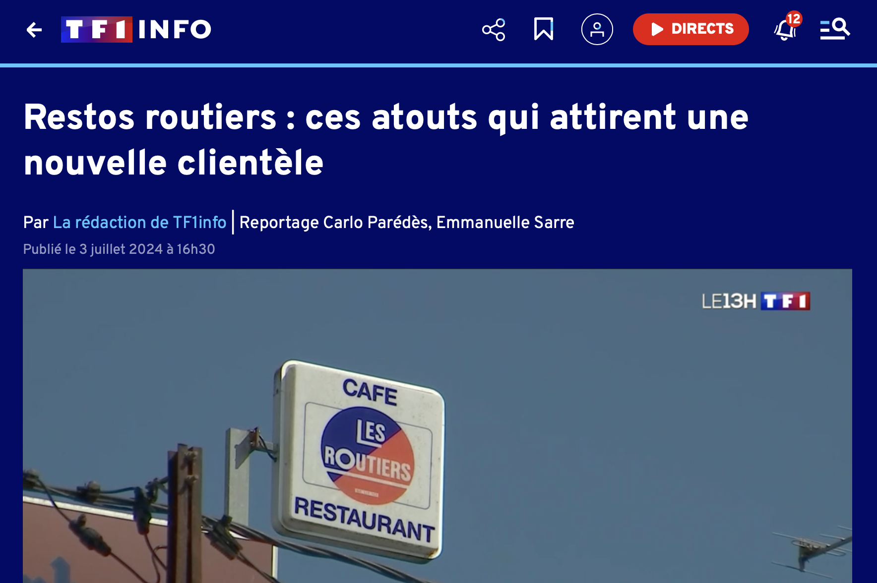 13h TF1 - Restos routiers : ces atouts qui attirent une nouvelle ...